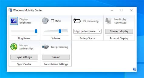 How To Enable And Use Windows Mobility Center On Desktop In Windows 10