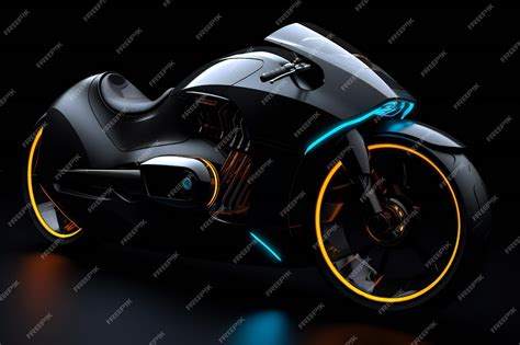 Premium Photo Futuristic Electric Bike Concept On Black Background