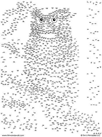 Owl Dot To Dot Tims Printables Dot To Dot Owl Harry Potter Dot To