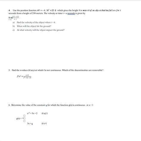 Solved 1 Use The Graph To Find The Limits A Limt→0ft B