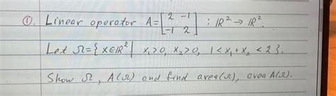 Solved 1 Linear Operator A 2−1−12 R2→r2 Let
