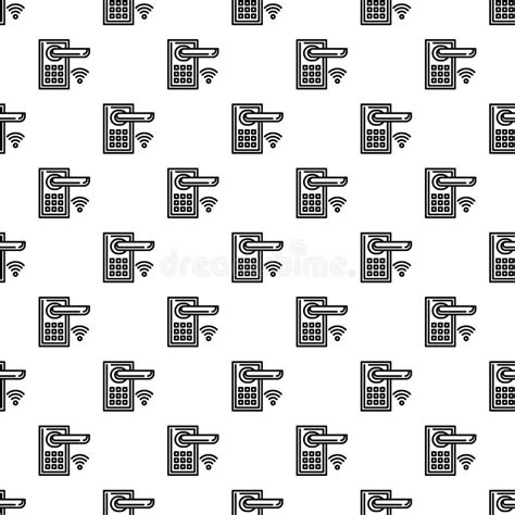 Smart Door Lock Pattern Seamless Stock Vector Illustration Of Lock Equipment 130736639