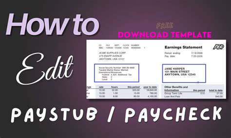 How To Edit Paystub Check Stub Download Adp Paystub With Paycheck