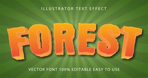 Premium Vector Forest Editable Text Effect