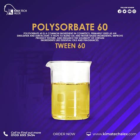 Polysorbate 60 توين 60 Cosmetics Material