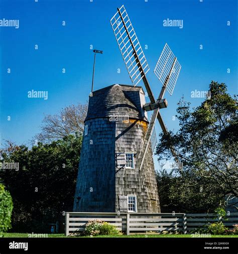 New York 1980s Old Hook Wood Shingled Windmill Built 1806 East