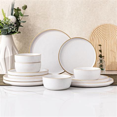 Serwis obiadowy porcelanowy MG Home Artena elementów zestaw talerzy misek kubków dla osób