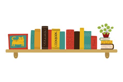 Cute Bookshelf Interior Wooden Furnitur Graphic By Vectorbum