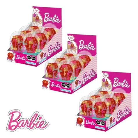 Barbie 18 Anillos De Caramelo Ring Pop Dulce Fresa Fiesta Meses Sin