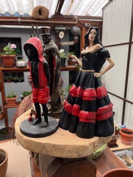 Escultura De Tranca Ruas Pomba Gira E Exu Mirim Elo7