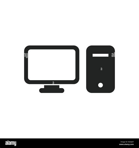 Computer Vector Illustration Monitor Flat Icon Stock Vector Image