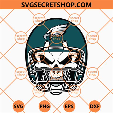 Philadelphia Eagles Skull Football Helmet Svg Skull Wears Football
