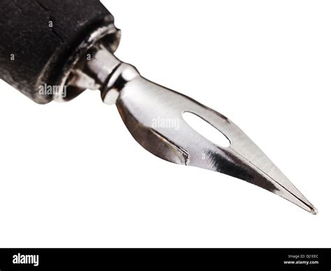 Pointed Nib Of Ink Pen Close Up Isolated On White Background Stock Photo Alamy
