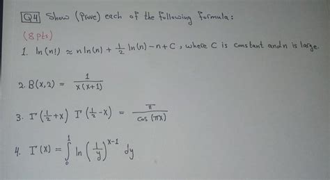 Solved Q Show Prove Each Of The Following Formula Chegg Com
