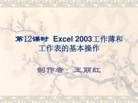 第12课时 Excel 2003工作薄和工作表的操作word文档在线阅读与下载无忧文档 第12课时 Excel 2003工作薄和工作表的操作word文档在线阅读与下载无忧文档