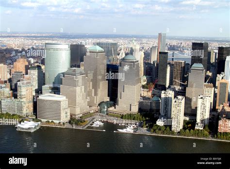 Aerial View Of New York City Skyline And Downtown World Financial
