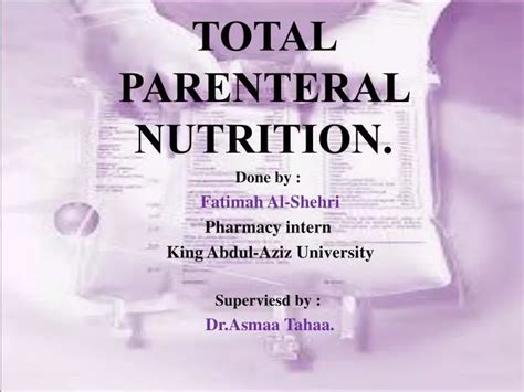 PPT Total Parenteral Nutrition PowerPoint Presentation Free Download ID