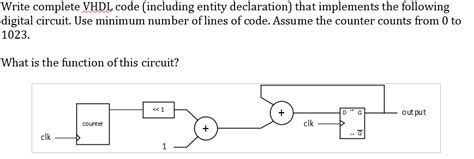 Write Complete VHDL Code Including Entity Chegg Com