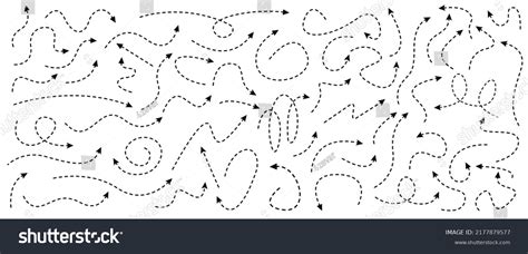 Hand Drawn Arrows Set Sketch Curved Stock Vector Royalty Free 2177879577 Shutterstock