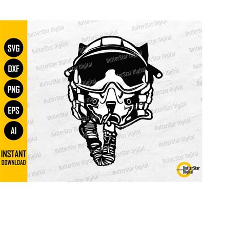 Fighter Pilot Helmet Svg Air Force Vinyl Stencil Illustrat Inspire