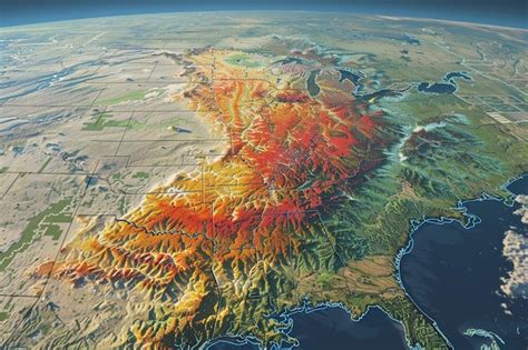 Premium Photo Map With Colorcoded Zones Indicating Areas At Risk