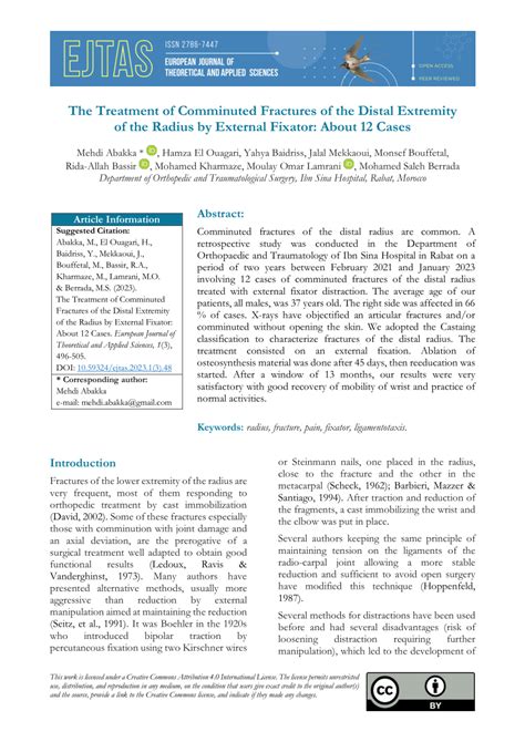 Pdf The Treatment Of Comminuted Fractures Of The Distal Extremity Of