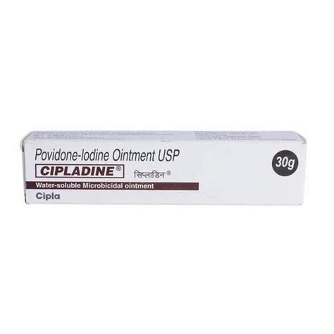 Povidone Iodine Cipladine Ointment Tube Packaging Size 10 G