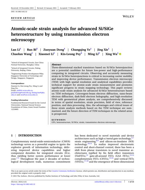 Pdf Atomic‐scale Strain Analysis For Advanced Sisige Heterostructure By Using Transmission