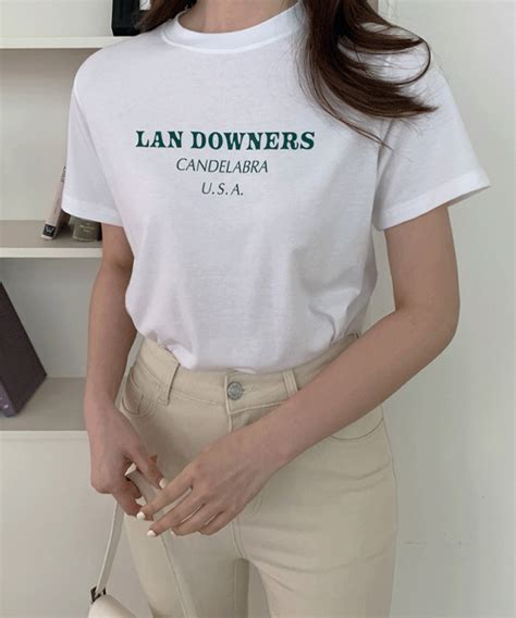 레터링 박시핏 스판 반팔 티셔츠 3color다우너레터링티셔츠 에이블리