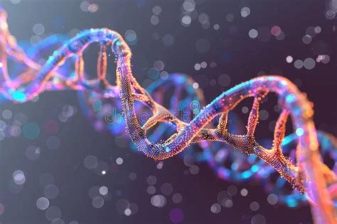 A Microscopic View Of Two Complementary Dna Strands Coiled Together Highlighting The Molecular