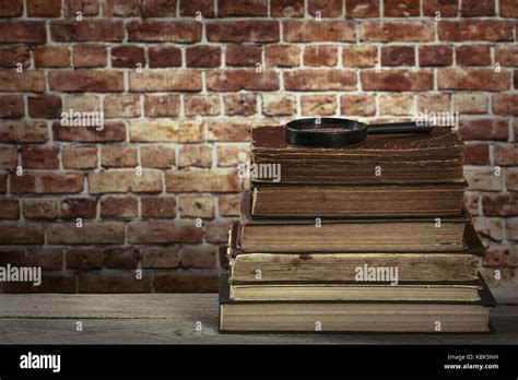 Old Books On Wooden Table Stock Photo Alamy