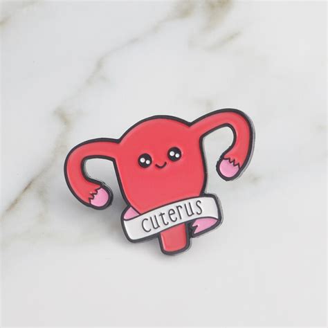 Cuterus Enamel Pin Uterus Feminist Pin Badge Womens Brooch Lapel Pin