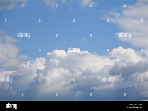Blue Sky With Big Cloud And Raincloud Art Of Nature Beautiful And Copy