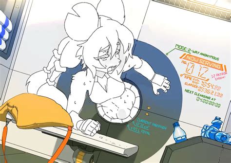 Rule 34 Ahe Gao Ambiguous Gender Animated Anthro Blue Hair Blush Bra