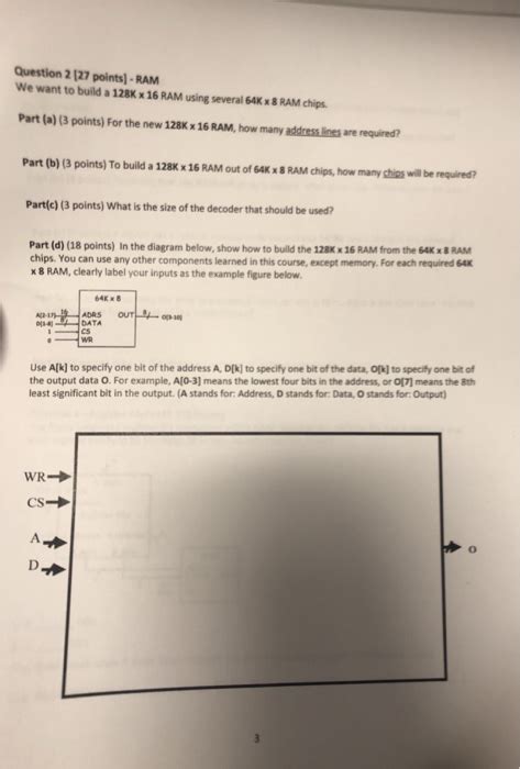 Solved Question Points Ram We Want To Build A K Chegg