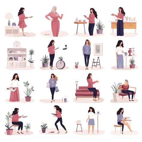 Premium Vector Woman Daily Activities