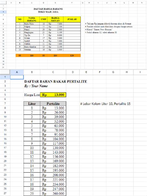 Tugas 1 Spreadsheet Pdf