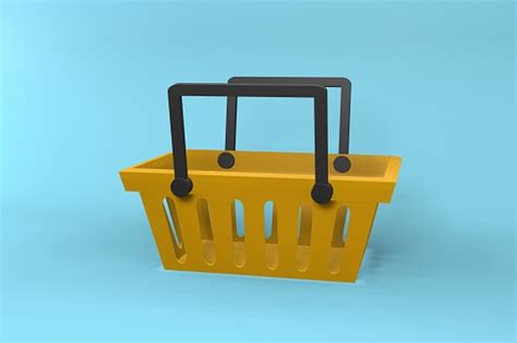 3d 쇼핑 바구니 그림 노란색 쇼핑 바구니 슈퍼마켓 바구니의 3d 그림 쇼핑 바구니의 측면 보기 0명에 대한 스톡 사진 및 기타