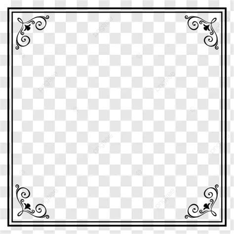 Simple Classic Black Square Frame Vintage Ornament Borders Vector