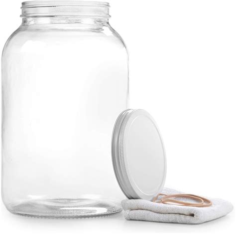 Wide Mouth 1 Gallon Glass Jar With Lid Glass Gallon Jar For Kombucha And Sun Tea