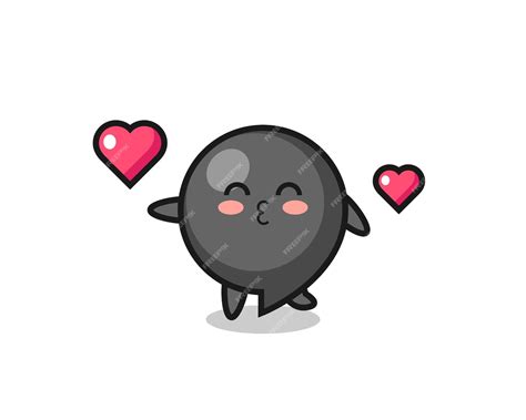 Premium Vector Comma Symbol Character Cartoon With Kissing Gesture