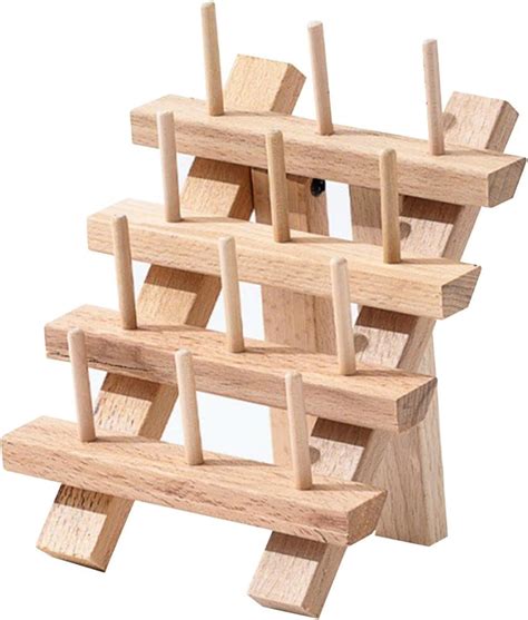 Sewing Thread Rack Holder Wood Spool Rack Shelf Accessories Hair