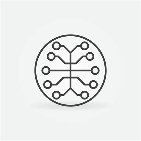 Brain Synapses Vector Mind Concept Round Outline Icon 12778045 Vector