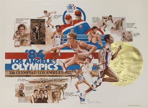 At Auction Signed 1984 Los Angeles Summer Olympics Poster Color