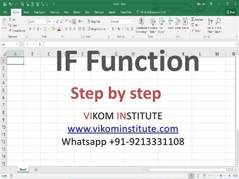 Excel Tricks If Function Step By Step By Vikal Jain Sir