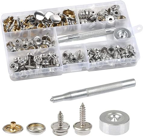 Tang Han Pièces Kit Boutons Pression en Toile Pression Bouton Fixation Fastener Vis Snaps