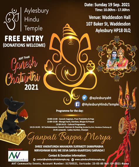 Aht Trust Ganesh Utsav 2021 Aylesbury Hindu Temple Trust