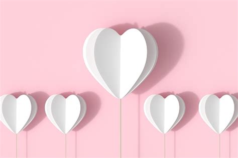 핑크 파스텔 배경에 흰색 하트 모양입니다 최소한의 발렌타인 개념 아이디어입니다 개념에 대한 스톡 사진 및 기타 이미지 개념