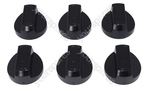 Universal Cooker Oven Grill Control Knobs And Adaptors Black Fits All Gas Electric X 6 Knb2204