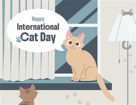 Happy International Cat Day Celebration 72445707 Vector Art At Vecteezy